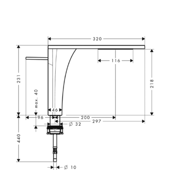 Смеситель для раковины Axor, однорычажный Massaud 18020000 купить в Москве